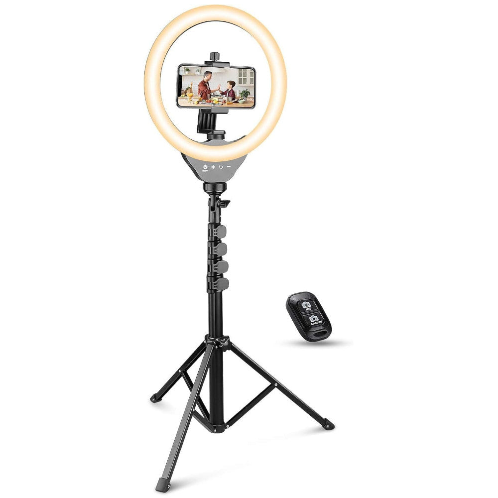 UBEESIZE 10’’ Selfie Ring Light with 62" Stand and Phone holder with B ...
